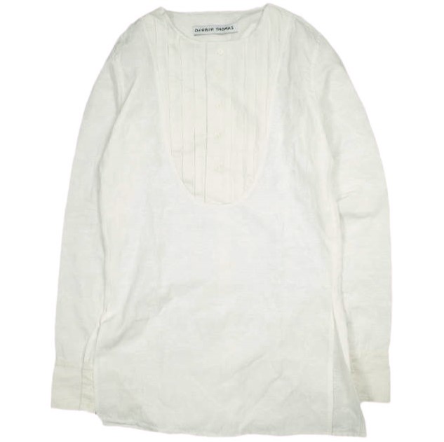 OLUBIYI THOMAS オルヴィトーマス Pleated Bib Shirt ヴィンテージファブリック ジャガードプリーツシャツ 2(S) ロング プルオーバー