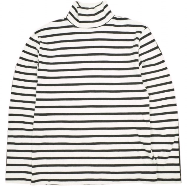 OUR LEGACY アワーレガシー ポルトガル製 MARRON WHITE STRIPE ハイネックボーダーロングスリーブTシャツ 46 MARRON/WHITE カットソー