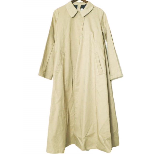 ECOLE DE CURIOSITES エコールドキュリオジテ フランス製 ボンディング シングルトレンチコート M BEIGE ステンカラー ベルテッド