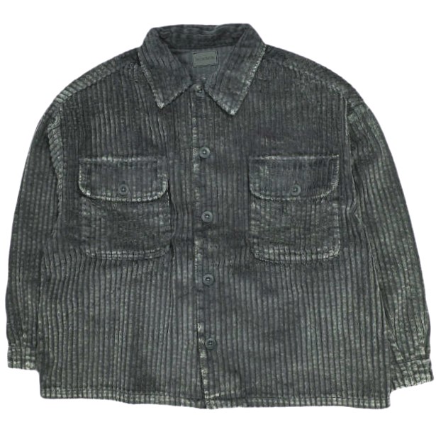 新品 Danke Schon ダンケシェーン 25AW 2.5W CHEMICAL CODUROY SHIRT ケミカルコーデュロイシャツ UNS25127 M グレー オーバーサイズ CPO