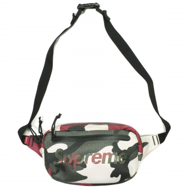 SUPREME シュプリーム 21SS Waist Bag リップストップナイロン ウエストバッグ Red Camo Cordura カバン