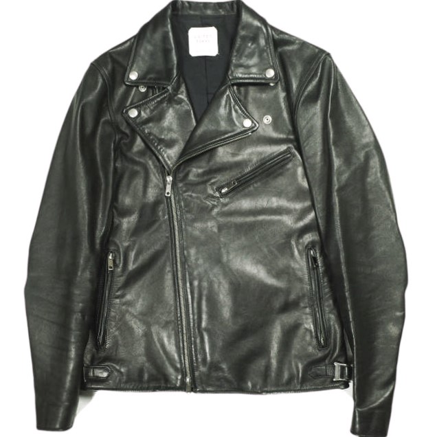 UNITED TOKYO ユナイテッドトウキョウ 日本製 カウハイドレザー ダブルライダースジャケット 406352003 1 ブラック 革ジャン STUDIOUS