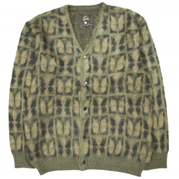 新品 Needles ニードルス 23AW 日本製 Mohair Cardigan - Papillon モヘアカーディガン パピヨン NS279 M Olive ニット セーター