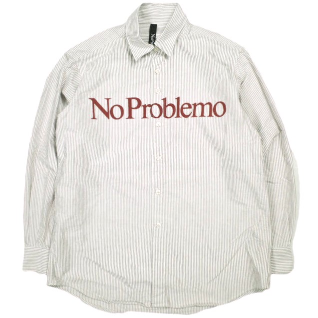 No Problemo ノープロブレモ 25AW ポルトガル製 Stripe Oxford L/S Shirt ストライプオックスフォードシャツ NP40101.04 S RED ARIES