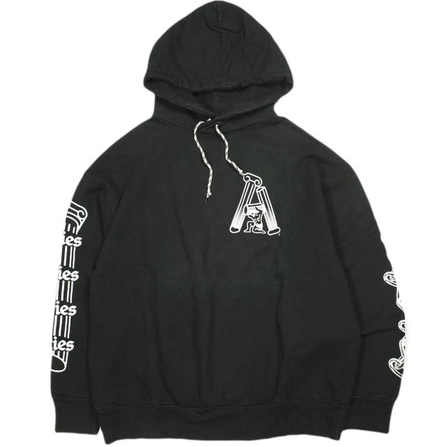 Aries アリーズ イタリア製 Hercules Hoodie ヘラクレス 裏起毛 スウェットプルオーバーパーカー SOAR20200.301.303 XL ブラック
