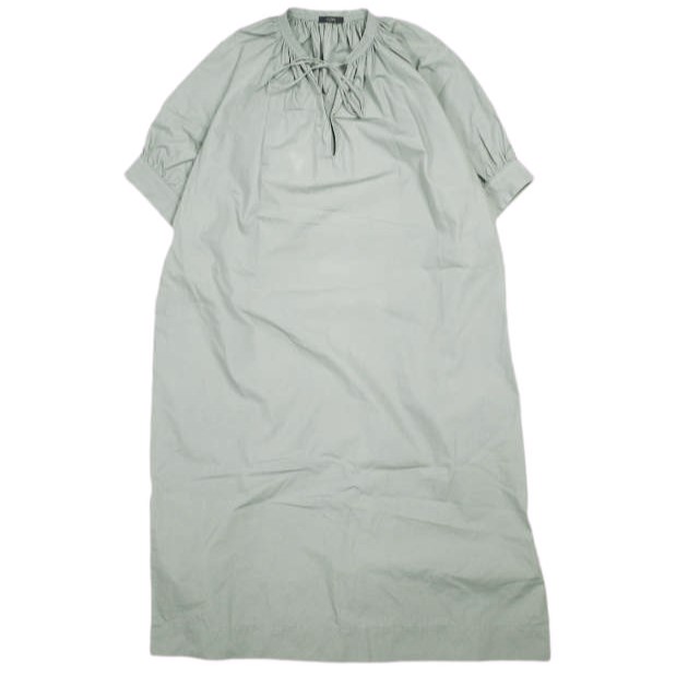 YLEVE イレーヴ 日本製 COTTON WEATHER PEASANT OP コットンウェザーぺザントワンピース 168-3155041 0 グレー ドレス トップス