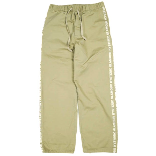 HYSTERIC GLAMOUR ヒステリックグラマー 日本製 HG CONNECTED LOGO イージーパンツ 149010 7231 S BEIGE ボトムス