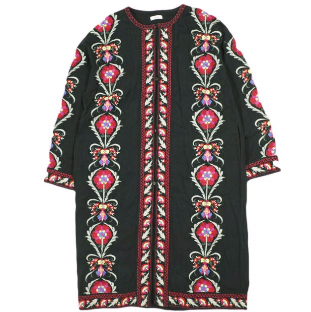 Freada フリーダ 23SS インド刺繍花柄ガウン 231-3503 Free BLACK FREAK‘S STORE シャツ ワンピース トップス