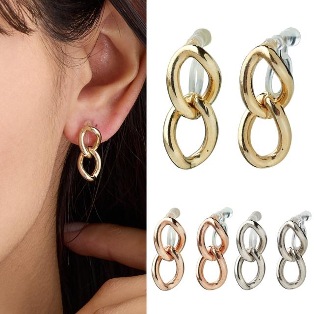 イヤリング ノンホールピアス 樹脂 日本製 K18GP 2連 揺れる 鎖チェーンイヤリング スタッド シンプル メタル 小ぶり レディース オフィの通販はau PAY マーケット ...