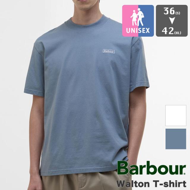 「 Barbour バブアー 」 Walton T-Shirts ウォルトン Tシャツ MTS1405 / ユニセックス ロゴT 半袖 ブランドロゴ クルーネック ワンポイント オーバーサイズ リラックスフィット 綿100% 刺繍ロゴ 2025SUMMER
