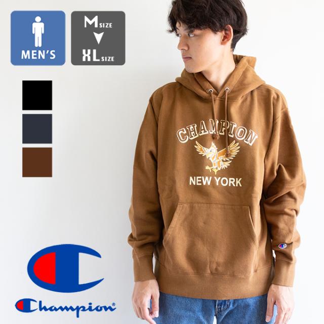 「 Champion チャンピオン 」 フロッキー プリント フーデッド スウェットシャツ C3-C102 / チャンピオン スウェットパーカー フーディー スウェット 裏起毛 フロッキー プリント カレッジ アメカジ カジュアル ストリート ヴィンテージ 2025AW