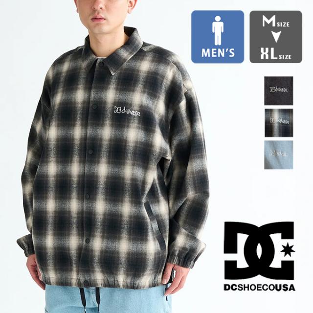 「 DC SHOES ディーシーシューズ 」 DC Shoes 25 COACH JACKET メンズ アウター コーチジャケット DJK251068 / dcシューズ コーチジャケット アウター デニムジャケット チェック スケーター ワイドシルエット ロゴ 刺繍 2025SPRING