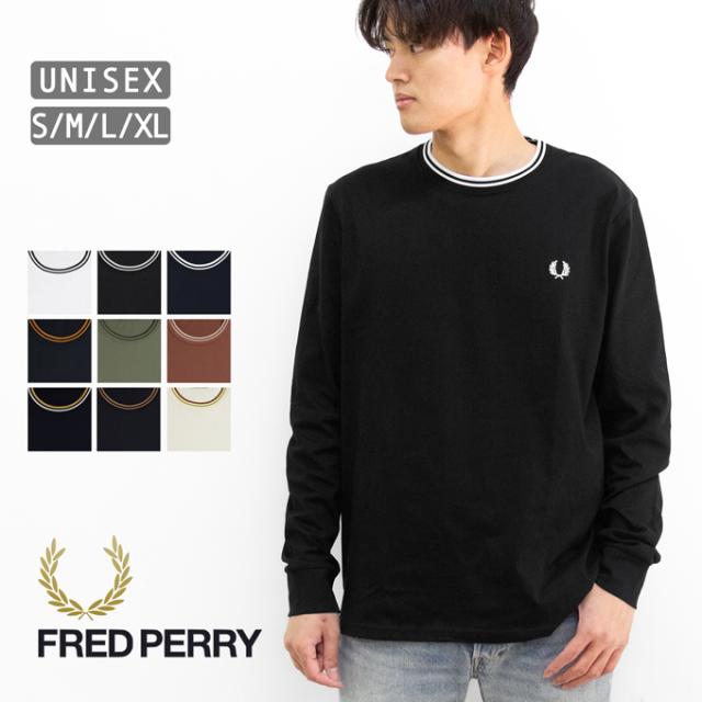 【クーポン対象外】「 FRED PERRY フレッドペリー 」 Twin Tipped Long Sleeve T-Shirt ツイン ティップド L/S Tシャツ M9602 / 長袖 ロンT ワンポイント 無地 カットソー メンズ レディース ユニセックス