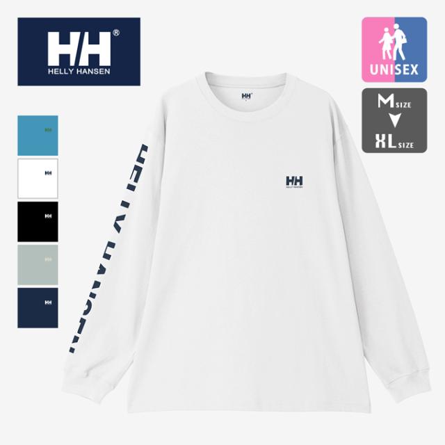 「 HELLY HANSEN ヘリーハンセン 」 L/S Letter Tee ロングスリーブ レター ティー HH32541 / Tシャツ 長袖 ロンT 丸首 クルーネック 袖プリント UVケア 紫外線対策 メンズ レディース ユニセックス
