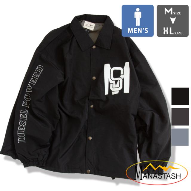「 MANASTASH マナスタッシュ 」 COACH JACKET コーチジャケット 792-3252034 / メンズ ジャケット 春ジャケット ロゴ ナイロンジャケット