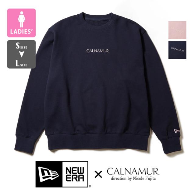 「 NEW ERA ニューエラ 」 OSSWCN CALNAMUR カルナムール コラボ オーバーサイズド クルーネック スウェット 143490 / スエット トレーナー 丸首 長袖 裏毛 ワンポイント 藤田ニコル にこるん ウィメンズ レディース 14349045 14349046