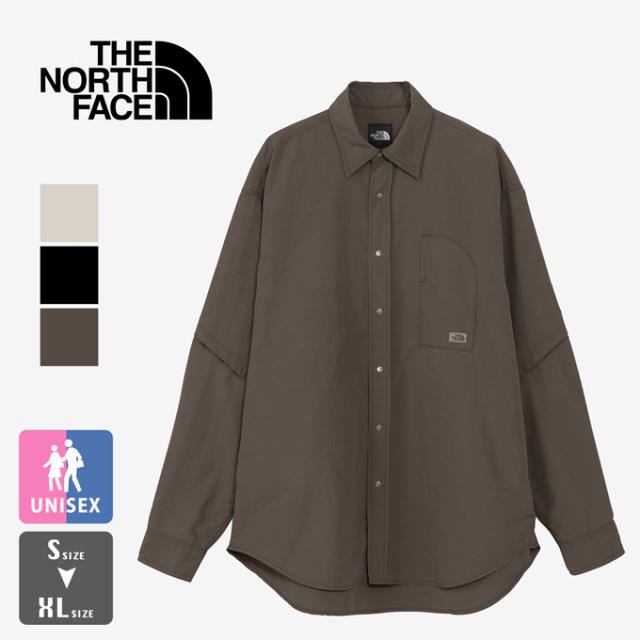 「 THE NORTH FACE ザ・ノース・フェイス 」 L/S Enride Shirt ロングスリーブ エンライド シャツ NR62461 / 長袖 スナップボタン シャツジャケット ナイロン 無地 ワンポイント ビッグシルエット オーバーサイズ はっ水加工 メンズ レディース ユニセックス 2025SPRING