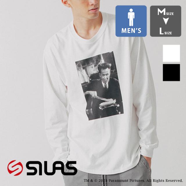 「 SILAS サイラス 」 SILAS × BLACK RAIN L/S TEE サイラス × ブラックレイン 長袖 Tシャツ 110244011002 / SILAS サイラス tシャツ Tシャツ ロンT 長袖Tシャツ ブラック・レイン コラボムービーT バックプリント ストリート カジュアル ユニセックス 2024AW