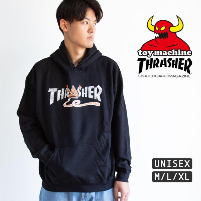 THRASHER × TOY MACHINE スラッシャー × トイマシーン THR X TOY MACHINE PYRAMID SWEAT ピラミッド スウェット パーカ 315044 / スラッシャー トイマシン コラボ パーカー トレーナー スケーター アメカジ