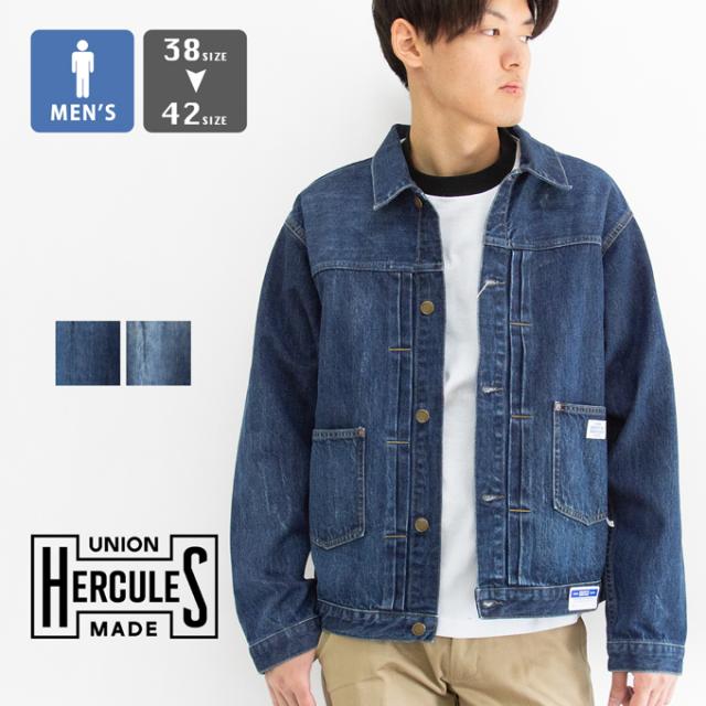 「 UNION HERCULES MADE ユニオン ヘラクレス メイド 」 DENIM JACKET デニム ジャケット HE251L02 / Gジャン ジージャン トラッカージャケット シンチバック ヴィンテージ ビンテージ ジャケット メンズ