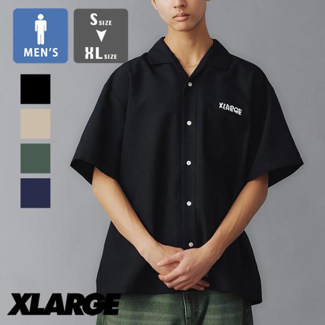 「 XLARGE エクストララージ 」 DRAWING OG S/S WORK SHIRT ドローイング OG刺繍 半袖 ワークシャツ 101242014002 / xlarage ワークシャツ 半袖シャツ エクストララージ シャツ 半袖 開襟 刺繍 カジュアル バックプリント チェーン刺繍 グラフィック 2024SUMMER