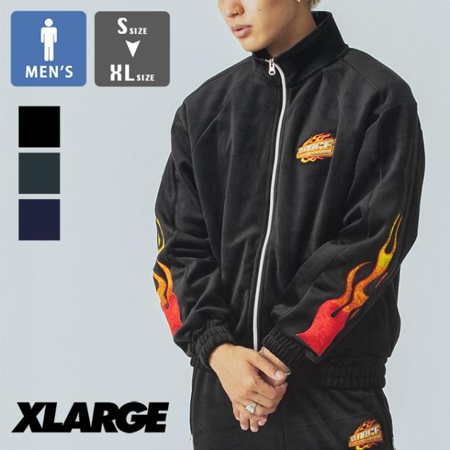 「 XLARGE エクストララージ 」 VELOUR TRACK JACKET ベロア トラック ジャケット 101244021006 / xlarge エクストララージ トラックジャケット ベロアジャケット ジップアップ グラフィック刺繍 ベロア 2024AW