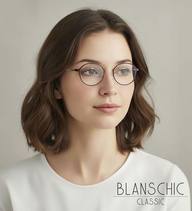 【日本製 Nikonレンズ使用 遠近両用メガネ】ブランシック クラシック CL-3182［全額返金保証］ニコン 老眼鏡 おしゃれ 男性 女性 メンズ レディース 処方箋 乱視 対応 オーダー 眼鏡