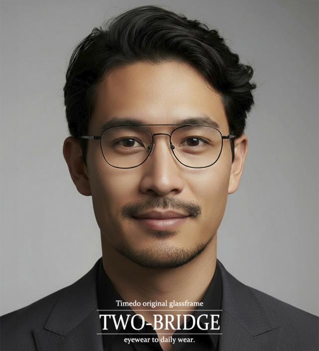 【日本製 Nikonレンズ使用 遠近両用メガネ】ツーブリッジ［全額返金保証］ニコン 老眼鏡 おしゃれ 男性 女性 メンズ レディース 処方箋 乱視 対応 オーダー 眼鏡