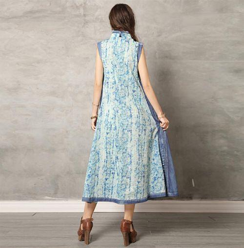 秋のワンピース 秋 ワンピース デニムワンピース 刺繍 ドレス 人気 2019年 半袖 七分丈 スリング ロングワンピース ロング丈 大きいサイズ 綿 新作 秋のワンピース 秋 ワンピース デニムワンピース 刺繍 ドレス 人気