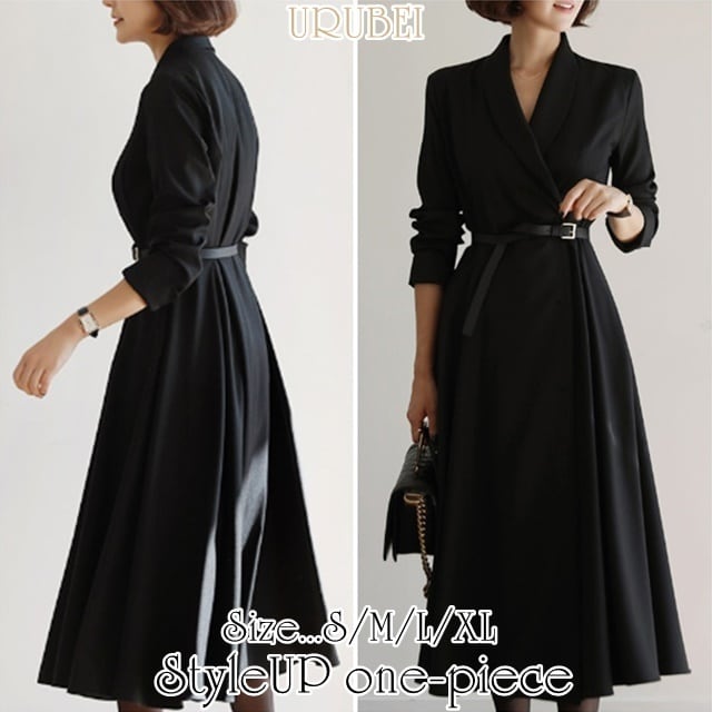 入学式 ママスーツ かっこいい 卒園式 入学式 ママスーツ お呼ばれ ドレス 30代 20代 パーティードレス 黒 ブラック 膝丈 パーティードレス ワンピース 結婚式 成人式 二次会 カジュドレ