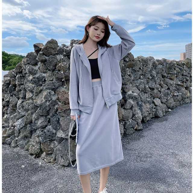 セットアップ レディース 上下セット スウェット ジャージセット スカートセット スウェットセット スポーツウエア  ジッパー 運動着 ジップアップ ブルオーバー カジュアル キレセク