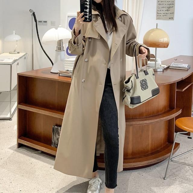 アウター レディース トレンチ コート ロング丈 無地 定番 通勤 お出かけ デート きれいめ ナチュラル 大人カジュアル シンプル 黒 春 秋 キレナチュ 小さいサイズ