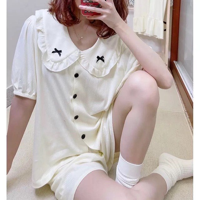 ルームウェア レディース 夏 ショートパンツ パジャマ レディース 半袖 春夏 かわいい ルームウェア セットアップ セット 大きいサイズ レディース パジャマ 韓国 おしゃれ 人気 新作 高級 セット 上下セット 部屋着 パジャマ 体形 体型カバー Roomwear