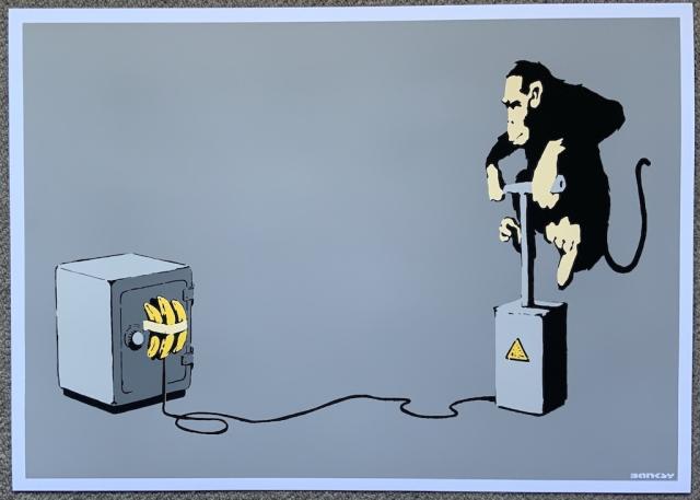 Banksy バンクシー MONKEY DETONATOR リプロダクション シルクスクリーン プリント 現代アートの通販はau PAY ...
