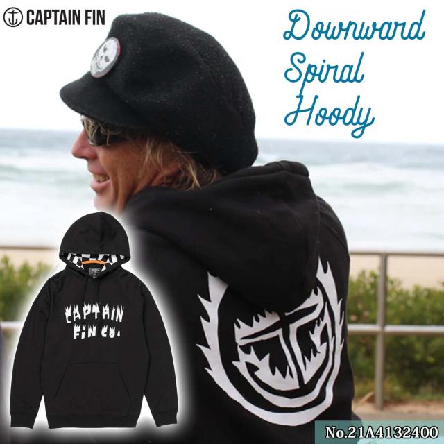 24 FW CAPTAIN FIN キャプテンフィン パーカー Downward Spiral Hoody 長袖 スウェット フード カンガルーポケット ロゴ メンズ ユニセックス 2024年秋冬 品番 21A4132400 日本正規品