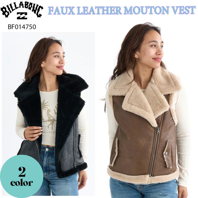 25 FW BILLABONG ビラボン ベスト ボア ジャケット 上着 かわいい おしゃれ カジュアル レディース 2025年秋冬 BF014750 BF014-750 日本正規品