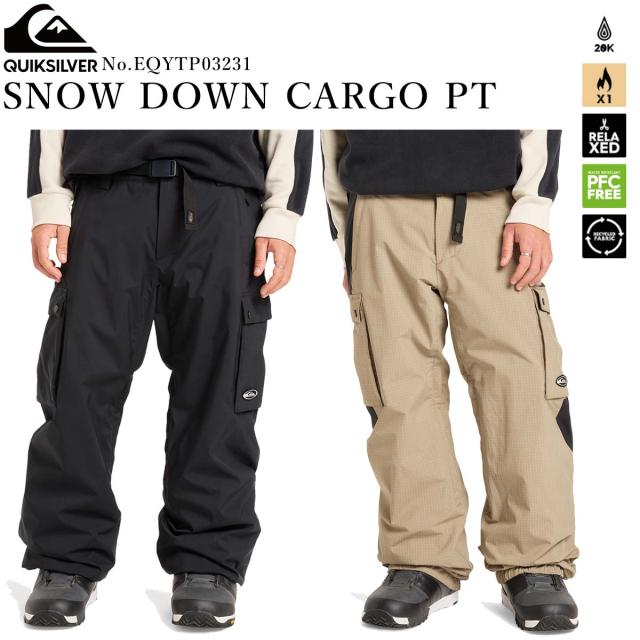 25/26 スノー Quiksilver クイックシルバー パンツ スノー ダウン カーゴ スノーウェア パンツのみ 雪 ウィンタースポーツ スキー スノボー 2025年/2026年冬 メンズ ユニセックス  DOWN CARGO PT 品番 EQYTP03231 日本正規品