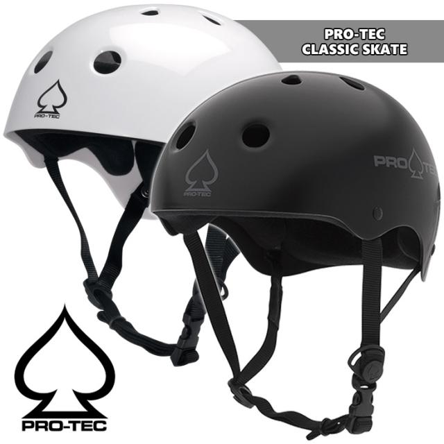 PRO-TEC プロテック ヘルメット CLASSIC SKATE MATTE BLACK GLOSSWHITE クラシック スケート マットブラック グロスホワイト スケボー 大人用 日本正規品