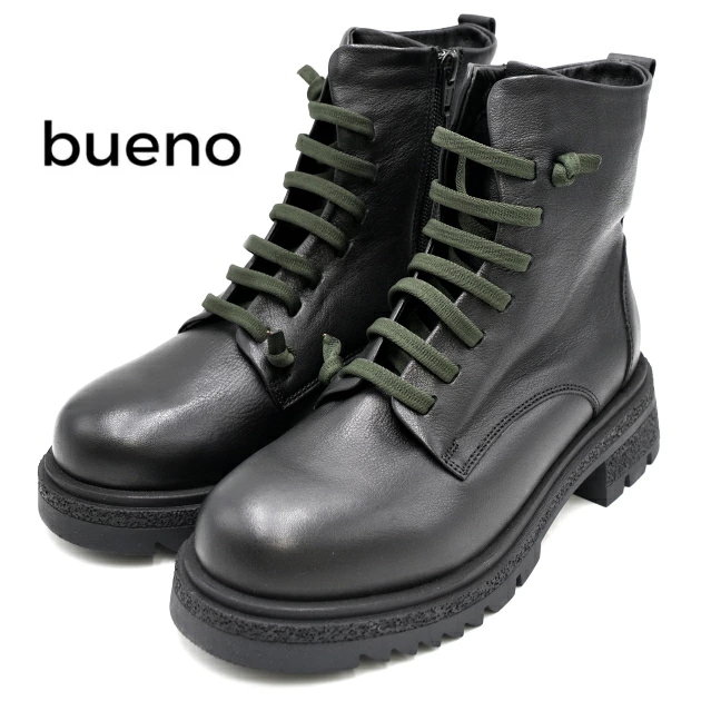 BUENO SHOES ブエノシューズ ゴムレースブーツ Z1420  厚底 本革 レザー レースアップブーツ トルコ製 ブーツ ショートブーツ