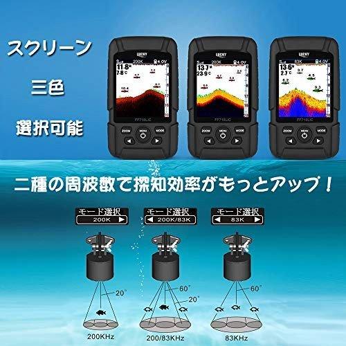 魚群探知機 ポータブル 有線センサ 日本語操作画面 日本語説明書 LCD カラースクリーン usb充電 カーアダプ