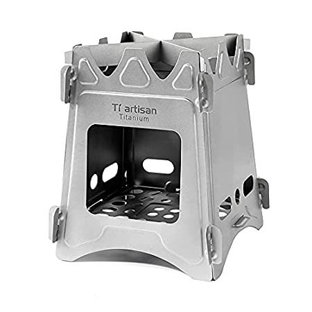 チタンストーブ 小枝 キャンプストーブ コンパクト 折りたたみ式 ストーブ ポータブル