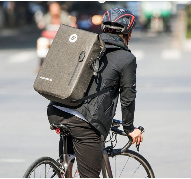 大容量リュック 男性用カジュアルBag メンズグレー鞄 完全防水 背面メッシュ 24L 通勤用 通学用 アウトドア