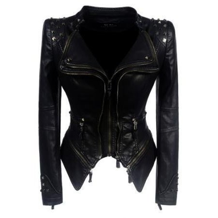 Kinikiss レディース オートバイジャケット ブラック PU ジャケット ゴシックフェイクレザーコート S M L XL XXL XXXL 4XL 5XL 6XL