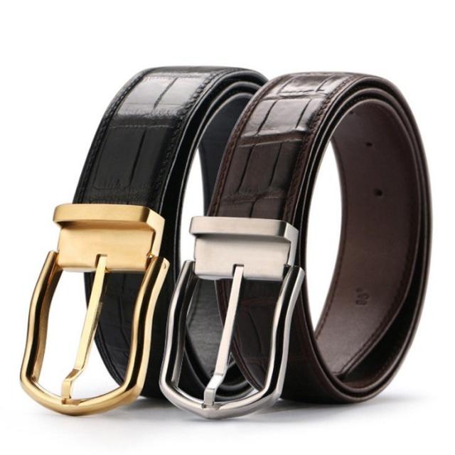 ベルト メンズ ビジネス 本革 ワニ革 男性 おしゃれ シンプル 紳士