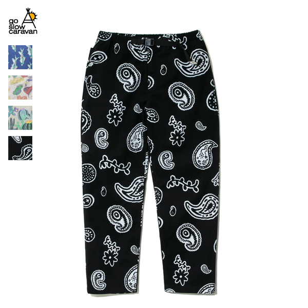 ゴースローキャラバン / キャンバス総柄プリントハイクパンツ / 340214 / 総柄プリント / テーパード / go slow caravan / 2025春夏