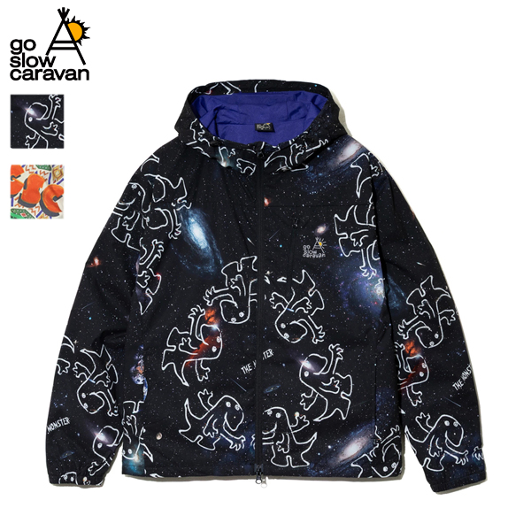 go slow caravan ゴースローキャラバン / T-800総柄プリントパーカーJKT / 356401 / アウター / ジャケット / ナノファイン加工 / 制菌加工 / 長袖 / 総柄 / アウトドア / デイリー / 2025秋冬
