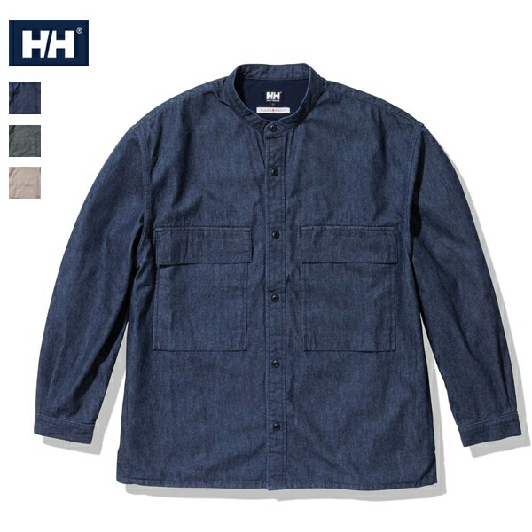 30%OFF / HELLY HANSEN ヘリ—ハンセン / Flameproof Denim Band Collar Jacket フレームプルーフデニムバンドカラージャケット (HOE42250) (2022秋冬)
