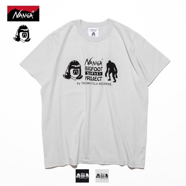 NANGA ナンガ / NANGA×TACOMA FUJI RECORDS BIGFOOT SURVEY PROJECT LOGO TEE ナンガ×タコマフジレコード ビッグフットサーベイプロジェクト ロゴティー (NW2411-1F650) (ユニセックス) (2024春夏) (ネコポス配送)