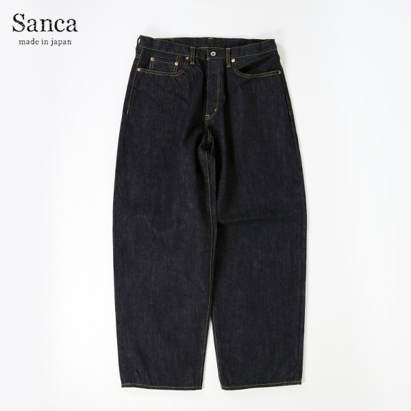 サンカ Sanca / 15.5OZ DENIM 5P WIDE FIT / PT06 / INDIGO / ワイドデニム パンツ / メンズ / 日本製 デニム