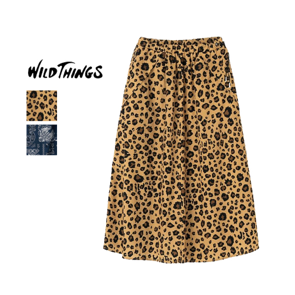 ワイルドシングス WILDTHINGS / プリントラックススカート LAX SKIRT / WTL25032AD / ロングスカート / 伸縮性 / 総柄 / レディース / 2025春夏